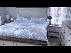 China Coastal Full Queen Reversible Microfiber Quilt Set with 2 Shams - 90x96 Inch Beach Theme Bedding for sale