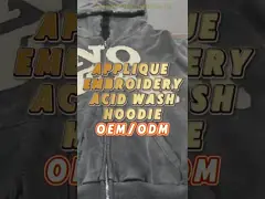 China Custom Drop Shoulder Elastic Cuffs Designer Hoodie Men Denim Street Wear Hoodie Cropped Acid Washed Vintage Boxy Hoodie Men for sale