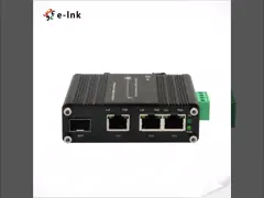 Mini Industrial 3-Port 10/100/1000T 802.3at PoE + 1-Port 100/1000X SFP Ethernet Switch with 12~48VDC