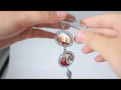 China Sublimation Metal Brooch Custom Print Photo Memorials Angel Wings Memory Charms for sale