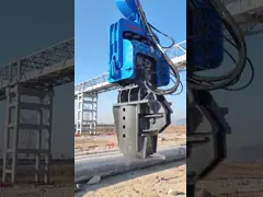 Photovoltaic Pile Driver For Cement Piles 48-52 Ton HITACHI Excavator