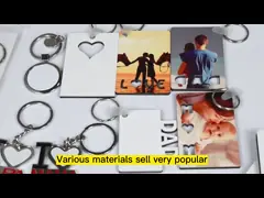 Metal Blank Sublimation Keychain I LOVE Heart DIY Printed Photo Keychain Pendant