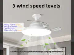 Ventilatore da soffitto a pale invisibili con luce LED e telecomando, dimmerabile a 3 colori, per la vendita all‘ingrosso