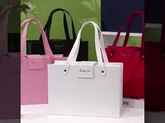 China Black Foldable Gift Boxes One Piece Carry Handle Gift Presentation Box for sale