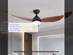 China Factory Ceiling Fan Lights in 42" and 52" Sizes with 3 ABS Blades DC Silent Motor Adjustable Speed Settings for sale