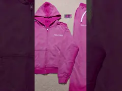 Custom Acid Wash Baggy Sport Jogging Suits Tracksuits for Men Streetwear Zip up 100% Cotton Sweatpan