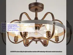 China wholesale   Retro Industry Ceiling Fan Light Modern LED Ceiling Fan With Light Remote Control Fan Lamp for sale