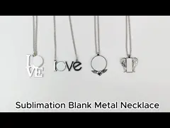 China Sublimation Jewelry Blanks Sublimation Blank LOVE Letter Heart Shape Necklace For Valentine's Day for sale