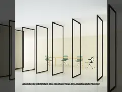 China Ultra Narrow Frame Edge Interior Aluminium Pivot Doors 8mm Single Glass for sale