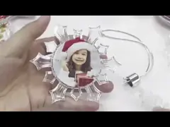 Customized Photo Christmas Ornaments Transparent Plastic Snowflake Christmas Sublimation Ornaments