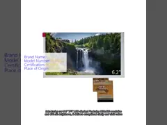 TFT LCD Display 6.2 Inch 800x480 Resolution, 400nits