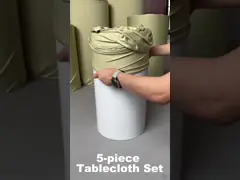 中国 5点のスパンデックステーブルカバーセット 19.6-35.4 インチ 丸い弾性 販売のため