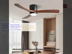 Cina Fabbrica di lampade per ventilatore da soffitto a LED - HFBH Modello 657 Design moderno 3 pale in legno massello Ventilatore da soffitto da 42 52 pollici con luce in vendita