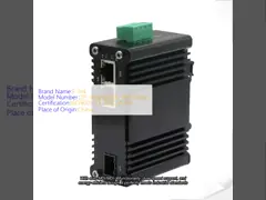 Mini Industrial 1-Port 100/1000X SFP to 2-Port 10/100/1000T Ethernet Media Converter