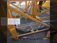 China User-Friendly Operation Nre Nad Used Tower Crane Zoomlion W6013-6b Tower Crane for sale