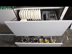 China Double Tiers Pull Out Baskets Utensils Kitchen Wire Storage Organizer with Chopstick box for sale