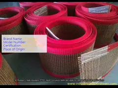 China Food Grade PTFE Mesh Conveyor Belt with Chemical Resistance and Permeability for High Temperature Applications for sale