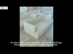 China Waterproof Large Upholstered Linen Fabric Sofa 4 Seater For Hotel Lobby for sale