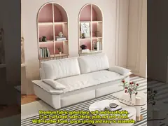 China Space-Saving 3-in-1 Convertible Sofa Bed with Premium Fabric Upholstery and Feather Foam Filling for sale