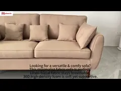 China Slipcovered Washable Sectional Linen Fabric Sofa For Living Room for sale