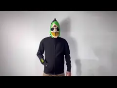 Cina Produttore di abbigliamento Custom Fashion Rhinestones Full Face Zip Hoodie Logo Custom Men Hip Hop con cappuccio con Zip Full Face in vendita