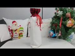 China Blank Sublimation Wine Bag Customized Linen Sublimation Wine Bottle Bag For Christmas Gifts for sale