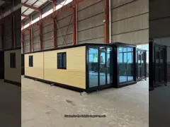 40ft Expandable Container Home with Bull 30*30 Flat Lamp 2200mm Fold Size and 5900*6300*2480mm Extended Size