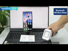 2D Handheld Bar Code Reader Cordless Automatic Barcode Scanner Black With Screen Display