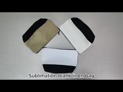 Blank Sublimation Cosmetic Bag With Zipper Linen Sublimation Makeup Bag