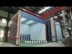 China Telescopic mobile spray paint booth, telescopic tent industrial model, mobile and efficient for sale