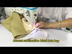 Custom Logo Blanks Sublimation Burlap Tote Bags Reusable Shopping Jute Handbag Linen Sublimation Bag