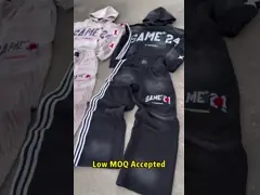 Custom Screen Print logo Sweatsuit Acid Wash Hoodies and Jogger Sport Striped Pants Set Overside Swe