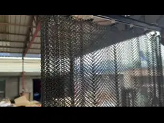 Graphite black  Aluminium Chain Link Wire Mesh coil Curtain ceiling  for Hotel or restaurant interior  architectural decoration