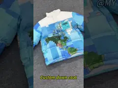 Custom DTG Print Streetwear Crop Vintage Heavyweight Winter Hooded Windproof Camouflage Down Puffer