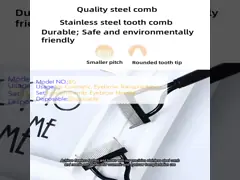 Precision Eyelash Comb Tool with Stainless Steel Eyebrow Needle Design
