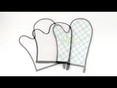 China Customizable Printable Sublimation Oven Gloves Kitchen Oven Mitts With Black Edge for sale