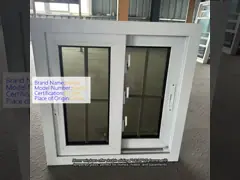 Honor Double Sliding PVC/UPVC Windows with Tempered Glass Plastic Frame for Home Hotels Basements Living Rooms