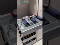 China Wine Bottle Basket Pull Out Wine Rack and Holder Kitchen Organizer with LED Light for sale