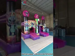 Commercial Bouncy Castle Lilo & Stitch Bouncy Castle with Slide Hire For Kids