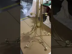 Modern Custom Gold Aluminum Long Ceiling Pendant Revolving Staircase Large Living Room