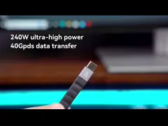 중국 ESSAGER ES-X77 240W USB4.0 Usb C to Usb C 급속 충전 케이블 8K 60Hz 40Gbps 오디오 비디오 판매용