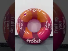 China 120-Centimeter Giant Donut Inflatable Toy Swimming Ring Outdoor Summer Beach Round Floating Ring for sale