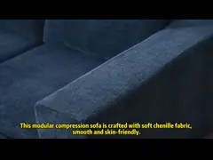 China Modular Tweed Fabric Couch Compressed Chenille Sectional Sofa Skin Friendly for sale