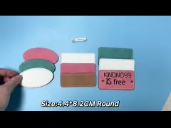 China Sublimation Badge Blanks Custom Printing ID Tags Badges Colorful Pu Leather Sublimation Name Badge With Pins for sale