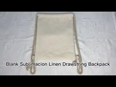 China Custom Sublimation Linen Drawstring Backpack 40*30cm Promotional Drawstring Bag for sale