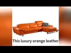 2293Luxury Orange Leather Corner Sofa: L/U Configs, Premium – Redefine Luxury