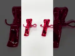 China Bow Shape Plastic Perfume Bottle Cap 15mm Press Pump Top 60mm x 75mm Red Cosmetic Packaging for sale