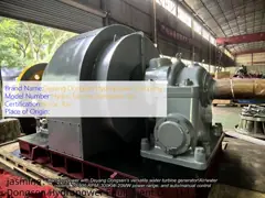 Versatile Water Turbine Generator with Rated Rotor Speed 20-900 RPM Long Lifespan 30-50 Years and Wide Operating Temperature 0-40°C