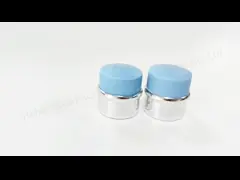 China Blue & Silver Electroplated Aluminum Perfume Cap 20.8mm Caliber 35.8x32.4mm Dimensions for sale