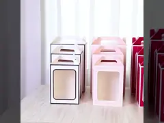 China Windowed Foldable Gift Box Transparent Packaging Handheld Box For Dolls Flowers And Gifts for sale